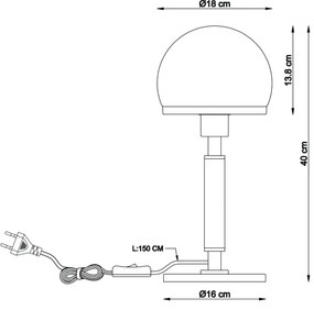 Globo 21954S - Stolní lampa HAKU 1xE27/40W/230V černá/hnědá