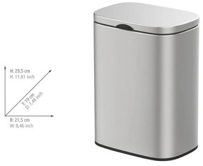 Wenko Nástěnný odpadkový koš Sare 5 l, nerezová
