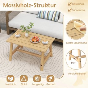 Costway Zahradní stůl z masivu, obdélníkový s lamelovým roštem, na terasu