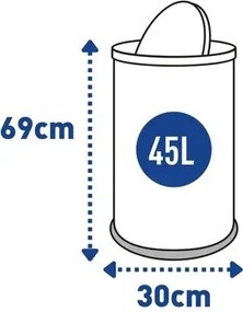 ALDA Odpadkový koš Swing 45 l / Nerezová ocel / Výkyvné víko / Protisk
