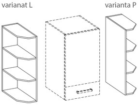 FAVORIT r | horní regál FR-46G zakončovací | 20 cm | VÝBĚR KORPUSU