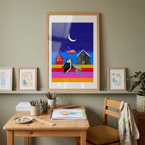 Vendula Frydrychová | Atlantic Puffins Rám: Černý, Velikost: 100 x 70 cm