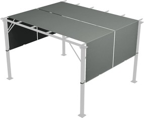 Náhradní střecha na pergolu s UV ochranou, markýza na zastřešení terasy pro pavilon 3 x 3 m, tmavě šedá