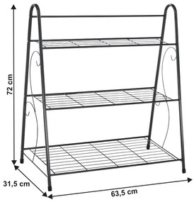Kondela Regál, 3-policový, tmavě šedá, VERUMA