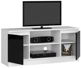 TV stolek Tonon 120 cm bílý/černý lesk