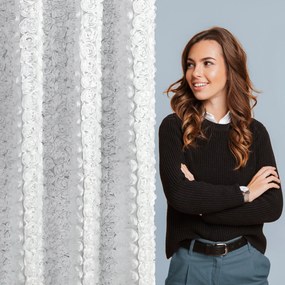 ZÁCLONA NA PÁSCE EVA MINGE ROSES6 140X270 CM BÍLÁ