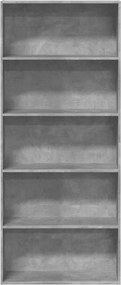 Knihovna betonově šedá 80 x 30 x 189 cm kompozitní dřevo 3314672
