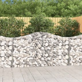 Klenuté gabionové koše 12ks 200x30x100/120cm pozinkované železo 3145440