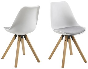Designové židle Nascha bílá-šedá-přírodní