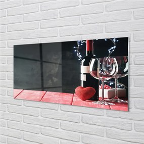 akrylový obraz Heart of glass sklenice na víno 100x50 cm