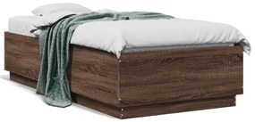 Rám postele hnědý dub 75 x 190 cm kompozitní dřevo