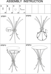 Designový odkládací stolek Tadanori 50 cm zlatý