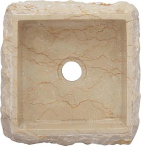 Umyvadlo krémové 30 x 30 x 13 cm mramor 149174