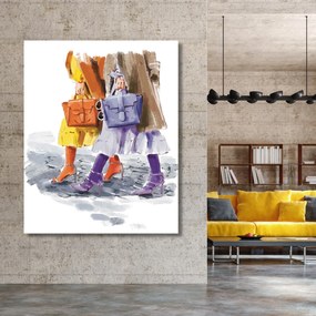 Gario Obraz na plátně Fialová oranžová procházka Móda ženy - Irina Sadykova Rozměry: 40 x 60 cm