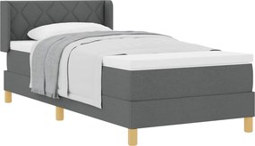 Postel s boxspringem s čelo Tmavě šedá 200 x 100 cm textil 3341343