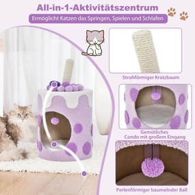 Costway Cat tree škrábací soudek ve tvaru mléčného čaje se sisalovými kolíky