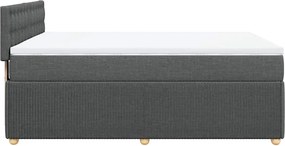 Box spring postel s matrací tmavě šedá 160x200 cm textil 3289822