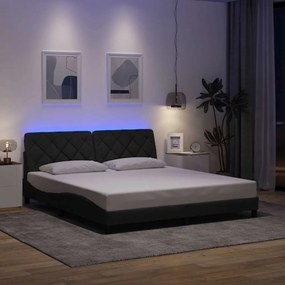 Rám postele s LED bez matrace Tmavě šedá 180x200 cm Látka 3310686