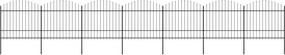 vidaXL Zahradní plot s hroty ocel (1,5–1,75) x 11,9 m černý [277745]