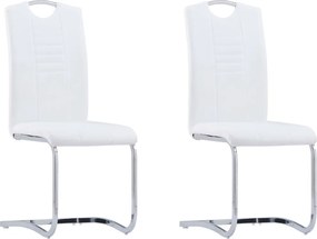 vidaXL Konzolové jídelní židle 2 ks umělá kůže [281779] Barva: Bílá