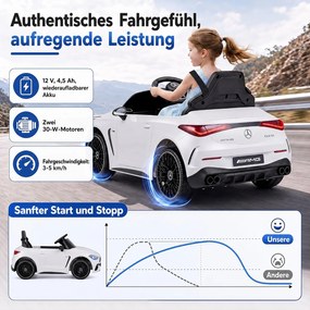 Costway Dětské elektrické autíčko 12 V Mercedes-AMG dětské auto s LED světly