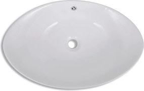 Luxusní keramické oválné umyvadlo s přepadem - 59 x 38,5 cm 140679