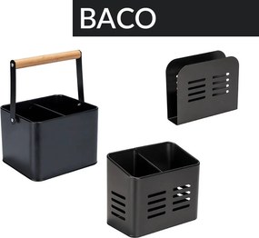Odkapávač na příbory BACO, černý, WENKO