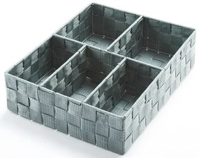 Organizér na prádlo a doplňky Compactor TEX - 5 dílný, 32 x 25 x 8 cm, šedý