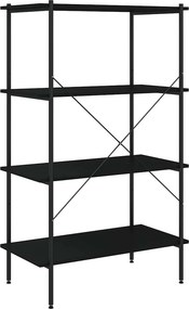 Policový regál se 4 policemi černý 80 x 40 x 130 cm 336343