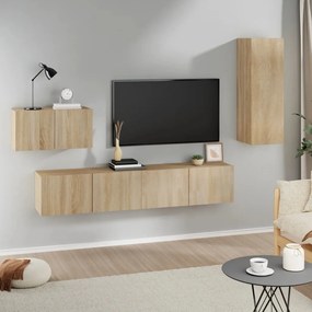vidaXL 4dílný set TV skříněk kompozitní dřevo [3114340] Barva: dub sonoma