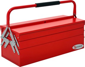 DURHAND Nástrojový Box se 5 Přihrádkami, Skládací Ocel (SPCC), Červený 56 x 20 x 41 cm | Aosom