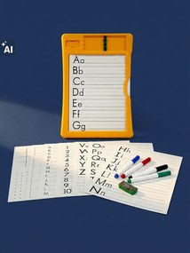 Sinsay - Vzdělávací sada pro nácvik psaní s tabulí, kartami a fixy 15 pack - vícebarevná