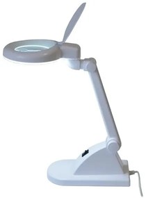 LED Stolní lampa s lupou LED/6W/230V bílá