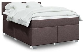 Box spring postel s matrací tmavě hnědá 140x190 cm textil 3285879