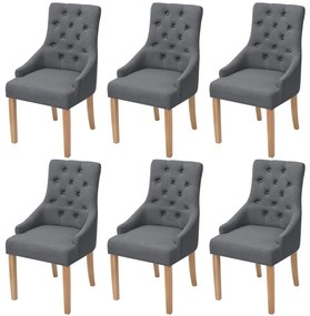 Jídelní židle 6 ks tmavě šedé textil,  274424
