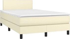Box spring postel s matrací krémová 120x200 cm umělá kůže 3140995