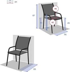 DEOKORK Hliníkové křeslo s textílií VALENCIA (ivory)