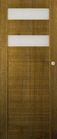 posuvné interiérové dveře do pouzdra SANTIAGO model 5 Průchozí rozměr: 70 x 197 cm, Orientace dveří: Levé dveře, Dekor: Dub riviera