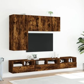 5dílná obývací stěna kouřový dub kompozitní dřevo - Default Title