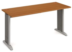 Stůl pracovní rovný 160 cm hl. 60 cm - Hobis Flex FE 1600 Dekor stolové desky: třešeň, Barva nohou: Stříbrná