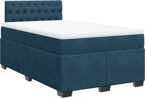 Box spring postel s matrací modrá 120 x 200 cm samet 3288592