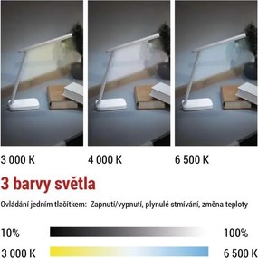 EMOS Bílá LED stolní nabíjecí lampička Amy 5W Z7631
