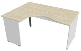 Stůl ergo pravý 160*120 cm - Hobis Gate GE 2005 P Dekor stolové desky: akát, Dekor lamino podnože: bílá, Barva nohy: černá