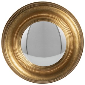 Nástěnné zrcadlo s masivním zlatým rámem Beneoit – Ø 24 cm