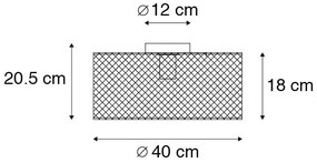 Průmyslové stropní svítidlo černé - Drum Mesh