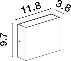 NV 9492640 Venkovní nástěnné svítidlo DEWI antracitový hliník a čiré sklo LED 7.7W 3000K 220-240V 253st. IP65 světlo nahoru a dolů - NOVA LUCE