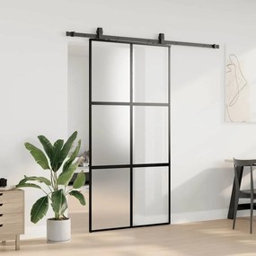Posuvné dveře se sadou kování černé 102,5x205 cm Tvrzené sklo 3375882