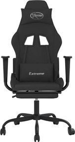 vidaXL Herní židle s podnožkou textil [3143725] Barva: Černá a krémová