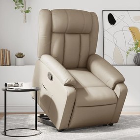 Zvedací polohovací křeslo cappuccino umělá kůže 3205270