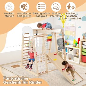Costway Sada lezeckých hraček pro batolata s houpačkou – 124 × 119 × 138 cm